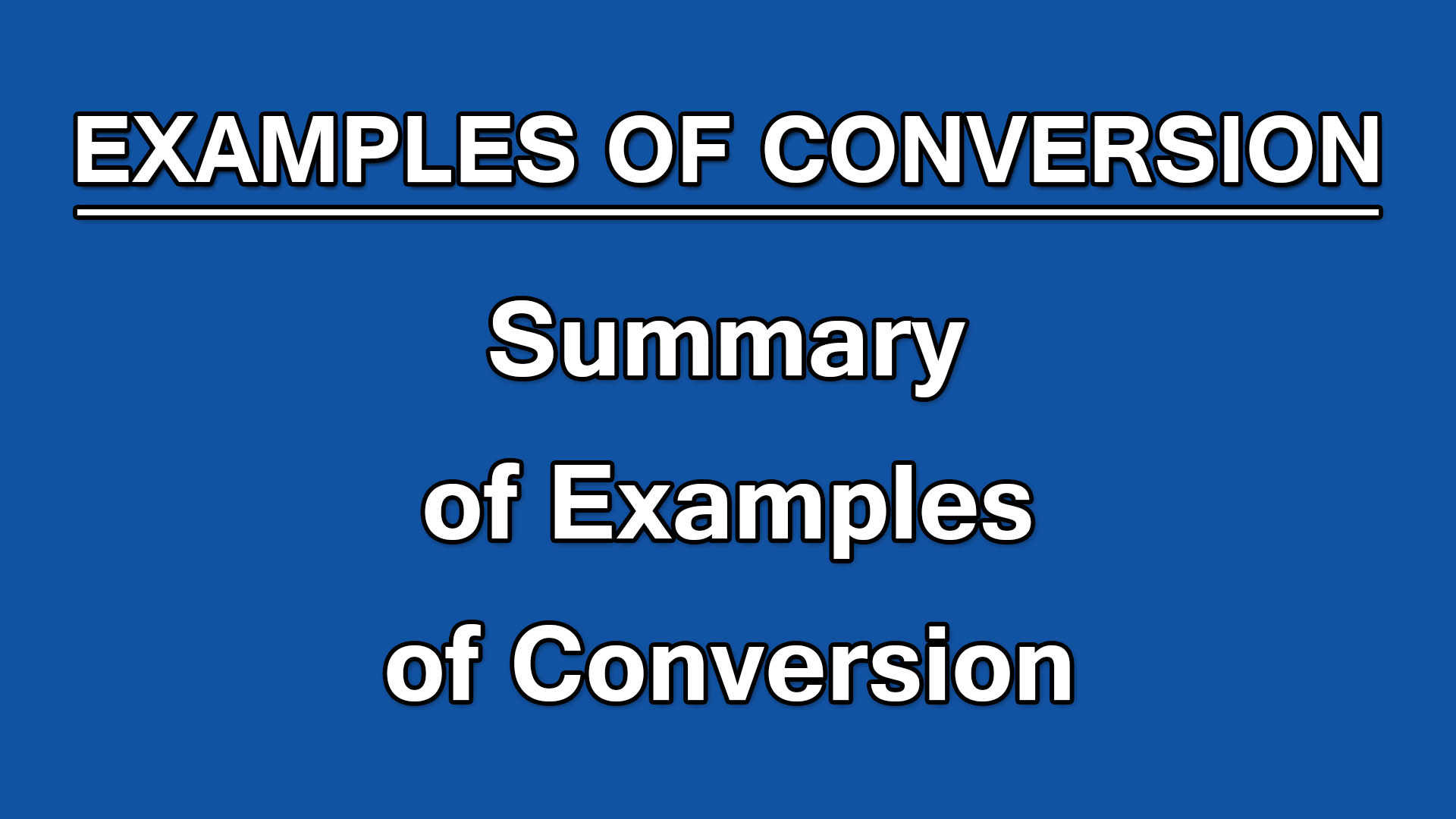 Examples of Conversion | WVBS Online Video