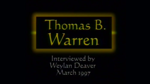 Interview with Thomas B. Warren by WVBS | WVBS Online Video